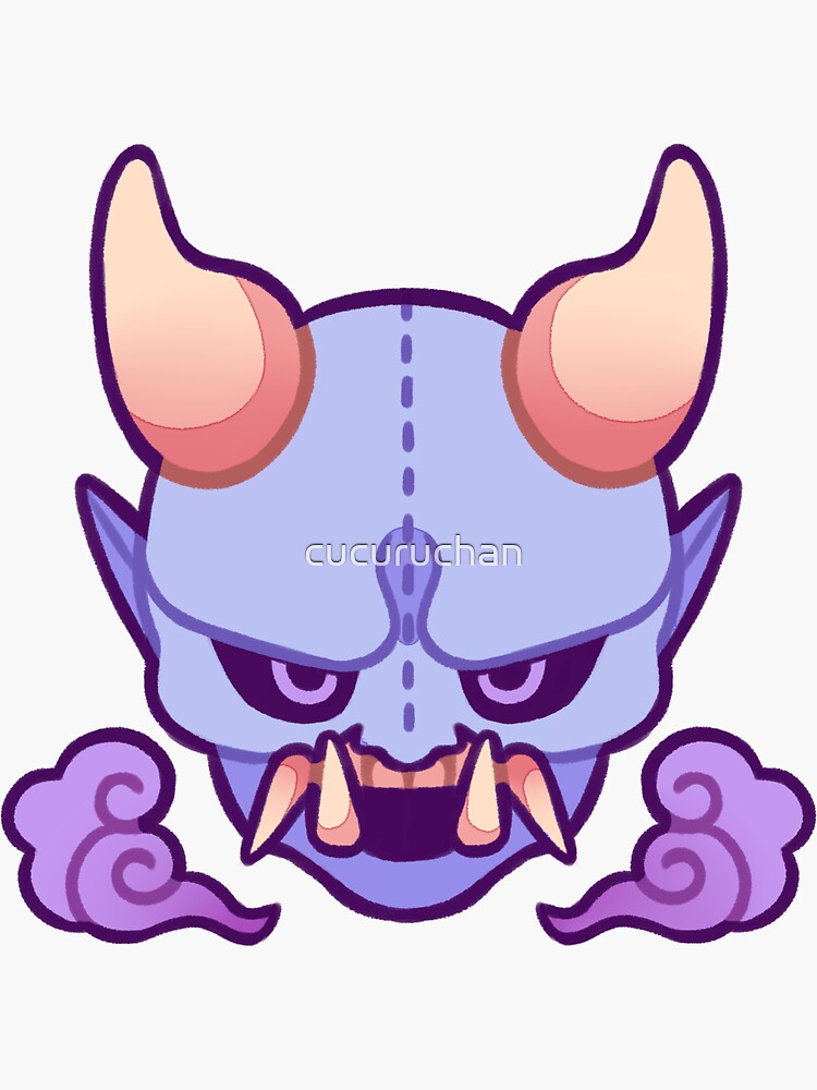 "Kawaii Oni Mask" Sticker for Sale by cucuruchan | Redbubble