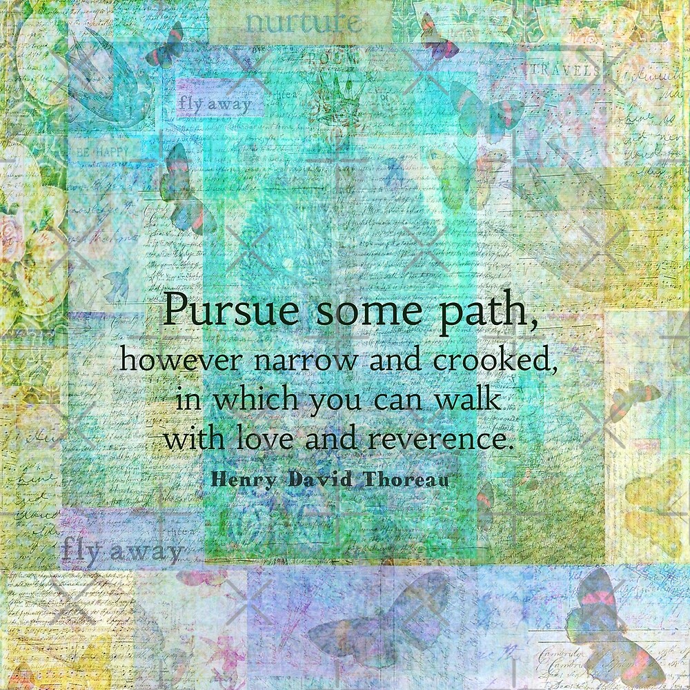 "Henry David Thoreau inspirational path quote" by goldenslipper | Redbubble