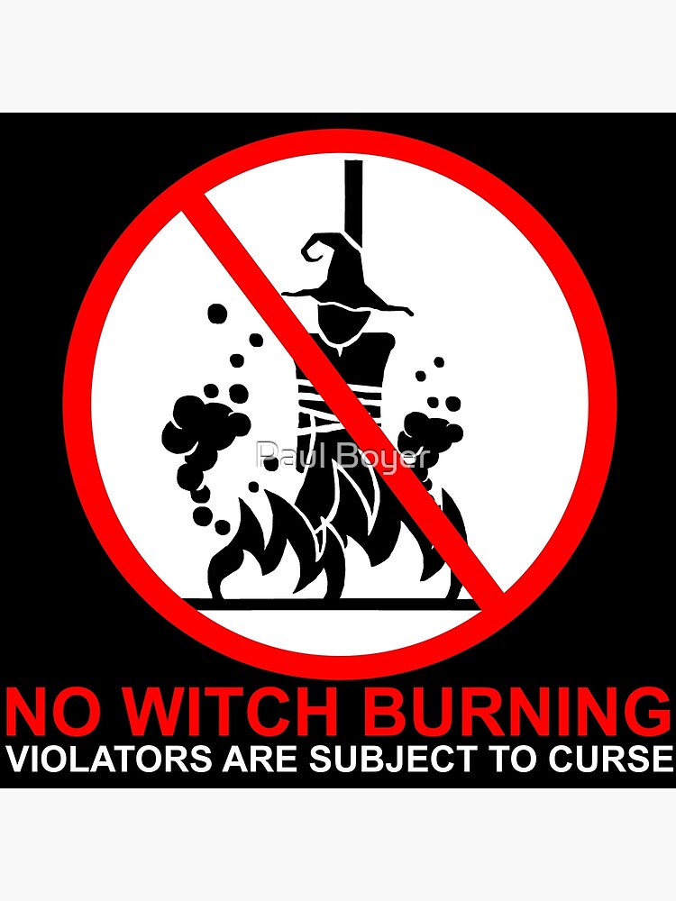 "No Witch Burning! - Minimalist Witch and Wiccan Design" Art Print by ...