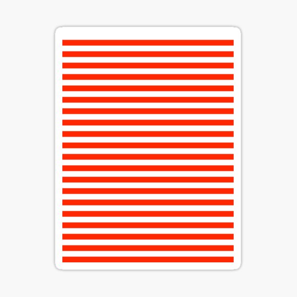"Bright Red and White Horizontal Stripes" Sticker by ColorPatterns ...