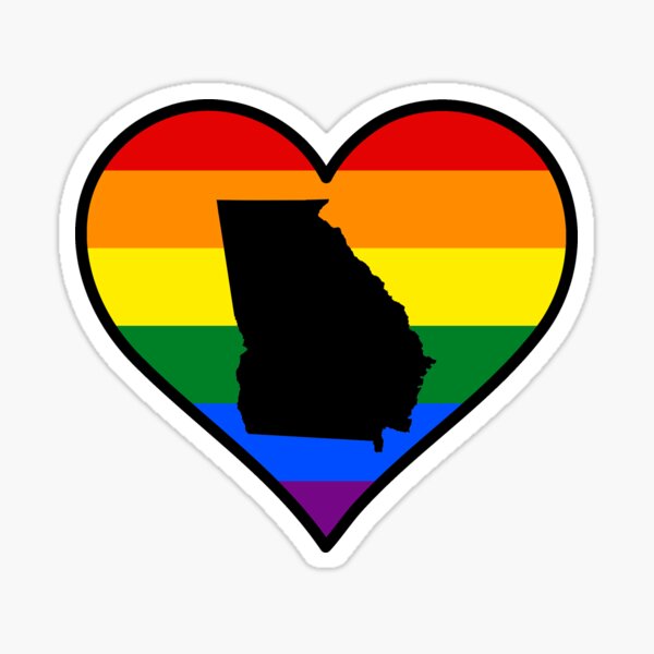 "Georgia Pride Heart" Sticker for Sale by fearcity | Redbubble