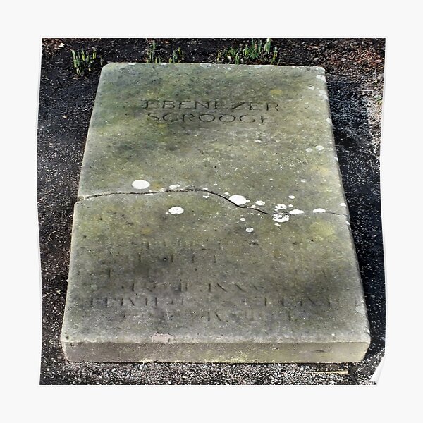 "Grave of Ebenezer Scrooge" Poster by Yampimon | Redbubble