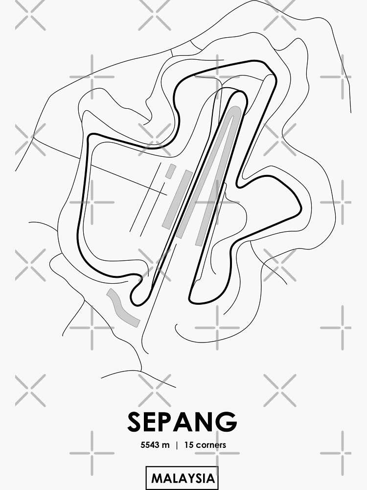 "Sepang - Malaysia Track Map" Sticker by andreanastasio | Redbubble