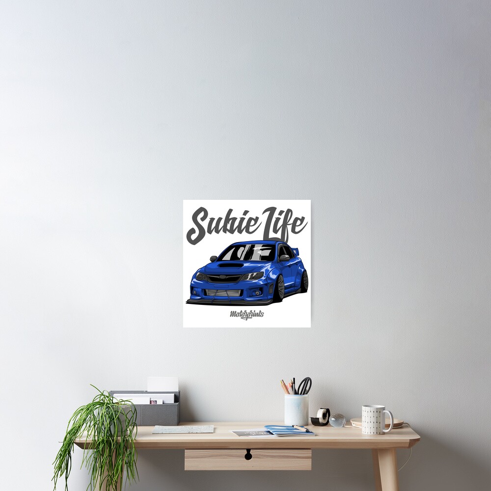 "Subie Life STi (blue)" Poster by MotorPrints | Redbubble