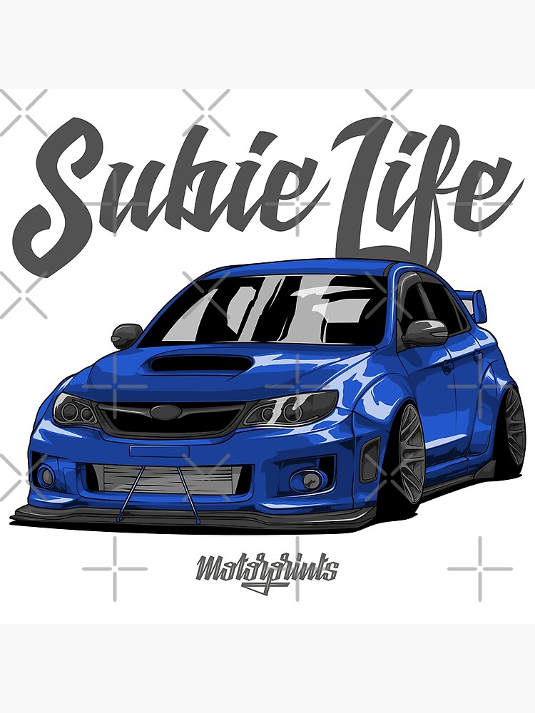 "Subie Life STi (blue)" Poster by MotorPrints | Redbubble