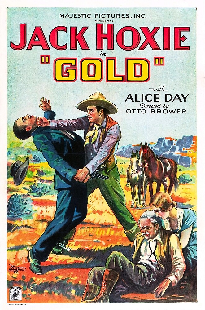 "Vintage Hollywood Nostalgia Gold Film Movie Advertisement Poster" by ...