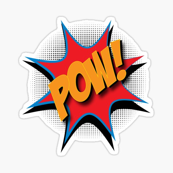 "Comic Book Pow! " Sticker for Sale by 3DDigital | Redbubble