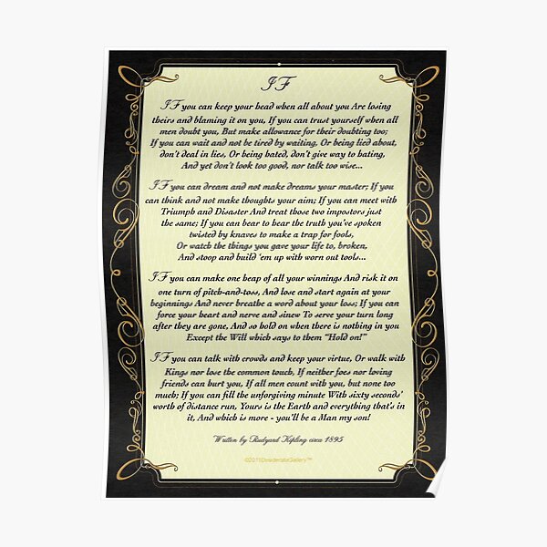 "If Quote By Rudyard Kipling" Poster by Desiderata4u | Redbubble