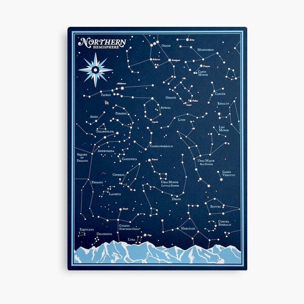 "STAR CONSTELLATIONS : Vintage Northern Hemisphere Chart Print" Canvas ...