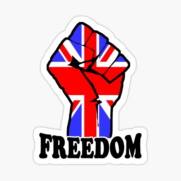 "BRITISH FREEDOM FIST" Sticker for Sale by sociographix | Redbubble