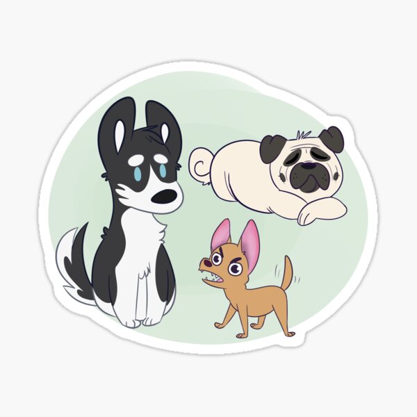 "Three Doggos" Sticker for Sale by CamDraws | Redbubble