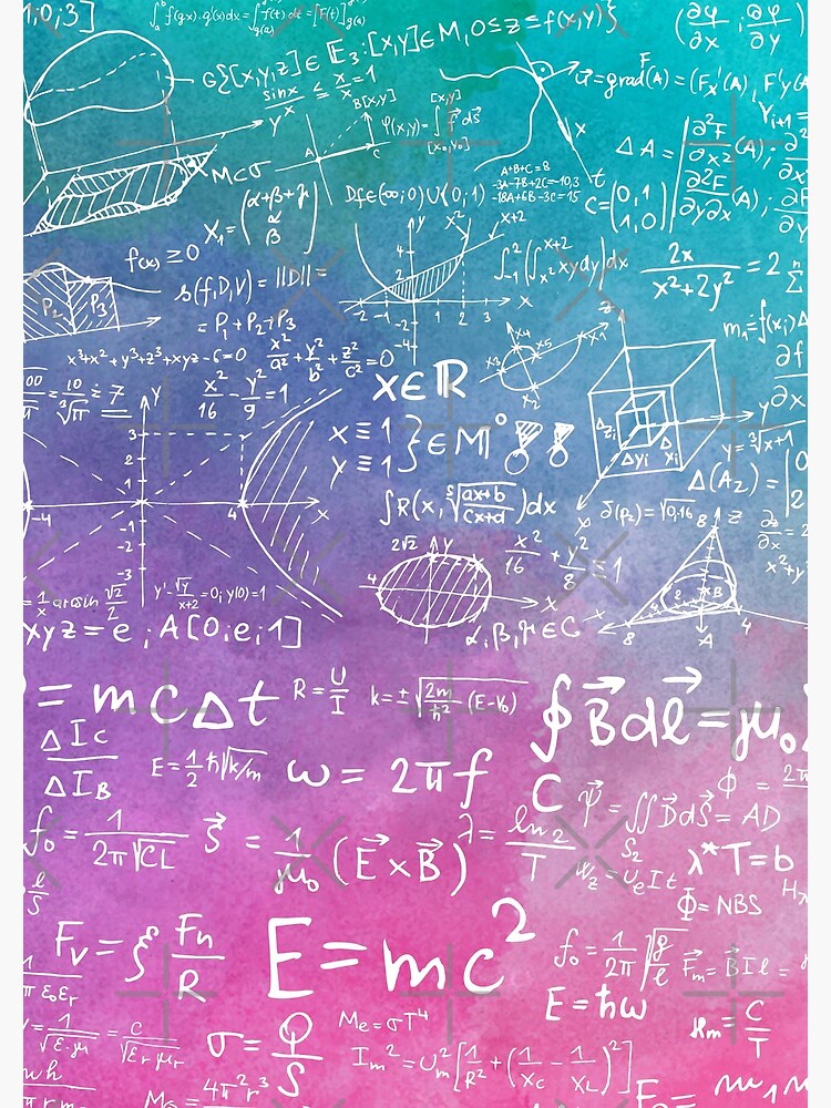 "Math Formula Equation Watercolor" Spiral Notebook by PopArtDesigns ...