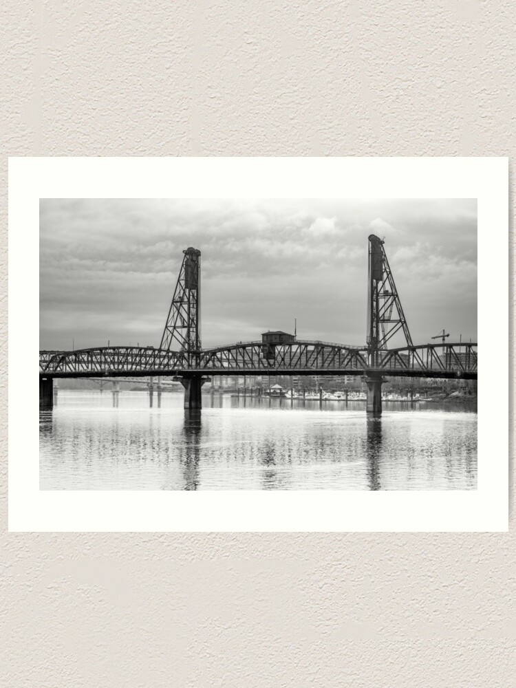 "Hawthorne Bridge in Portland in Black and White" Art Print for Sale by ...