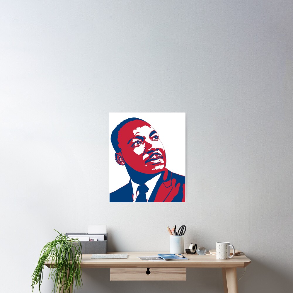 "Martin Luther King, MLK in Color Printing in Patriot, Portrait Print ...