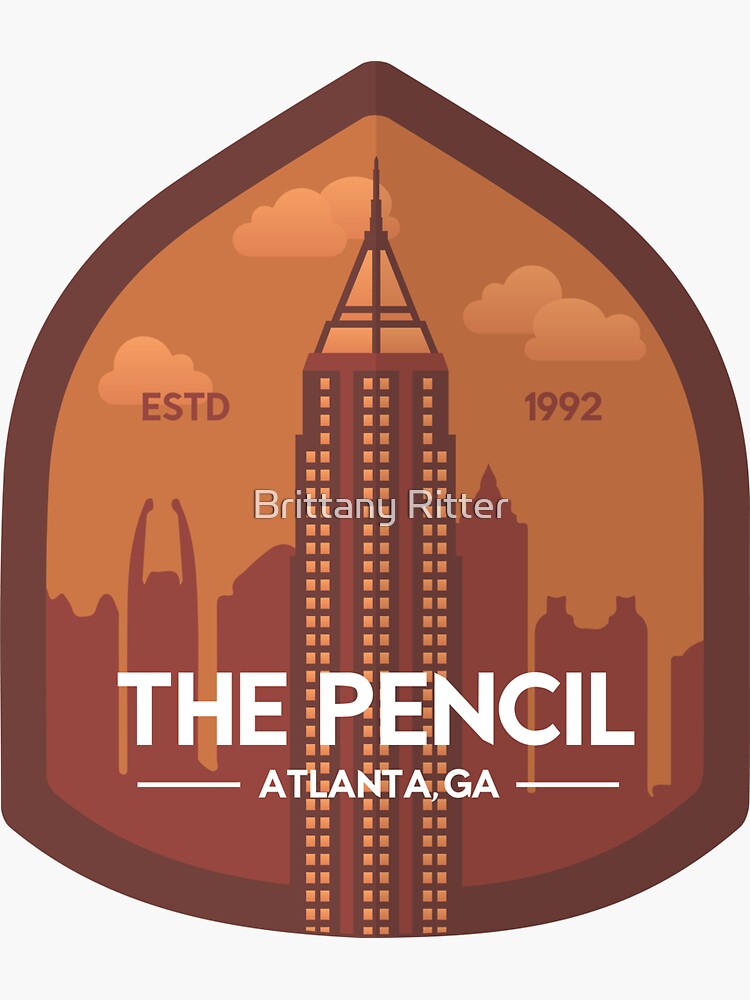 "Pencil Building Atlanta Sticker" Sticker for Sale by brittanyritter ...