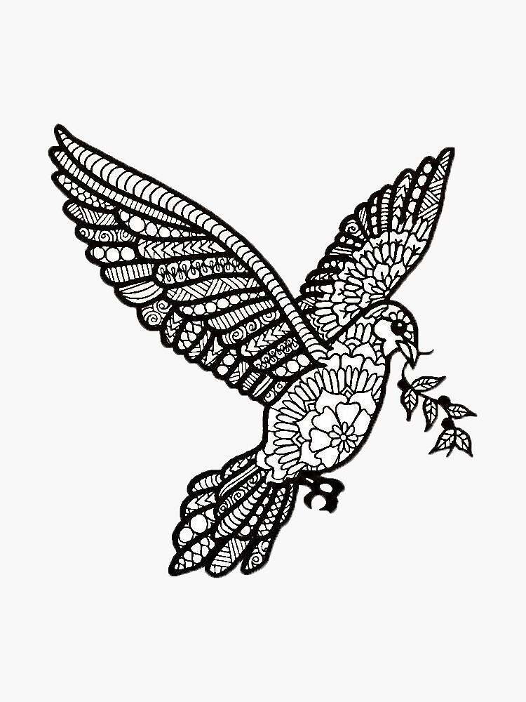 " Zentangle Dove" Sticker for Sale by Zentangimals | Redbubble