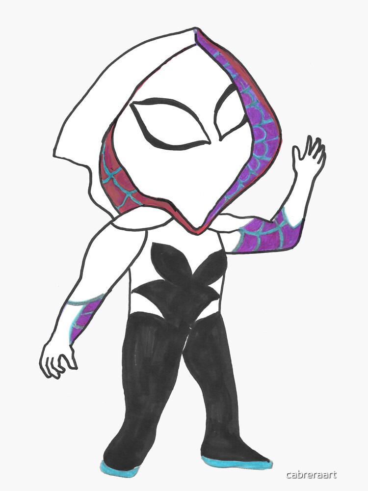 "Chibi Ghost Spider" Sticker by cabreraart | Redbubble