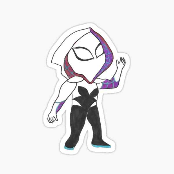 "Chibi Ghost Spider" Sticker by cabreraart | Redbubble
