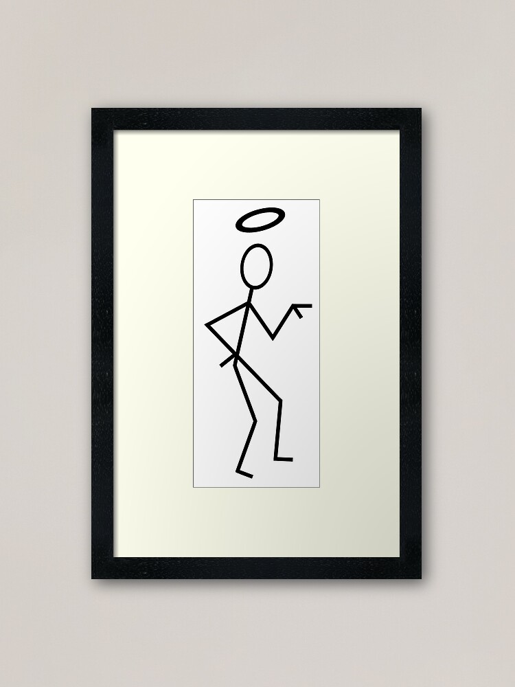 "The Saint Stick Figure (Black)." Framed Art Print for Sale by ...