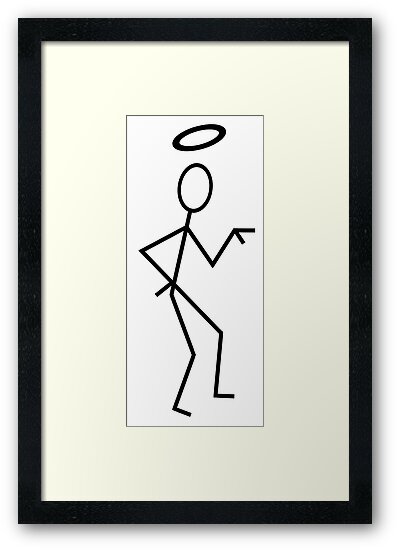 "The Saint Stick Figure (Black)." Framed Art Print by theheadshed ...