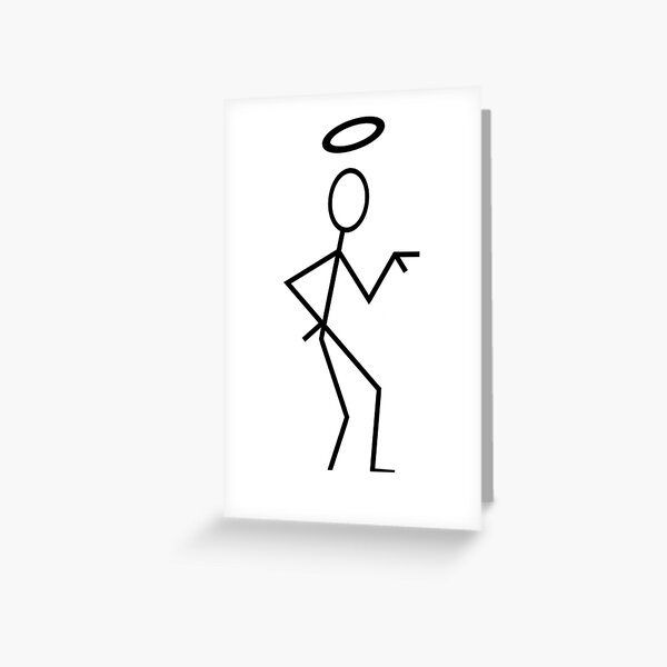 "The Saint Stick Figure (Black)." Greeting Card for Sale by theheadshed ...