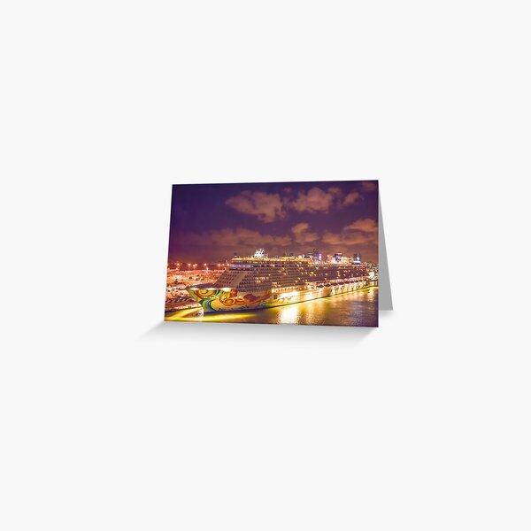 "Norwegian Getaway Cruise Ship" Greeting Card by debbieannpowell ...