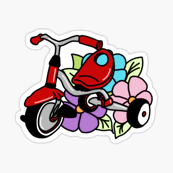 "Little Red Tricycle" Sticker for Sale by tristahx | Redbubble
