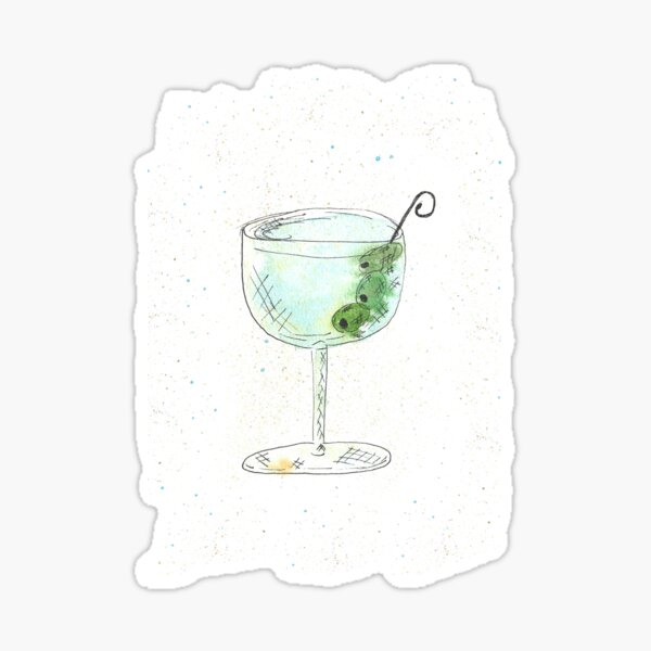 "Gin and Tonic Cocktail Glass" Sticker for Sale by LearsInteriors ...
