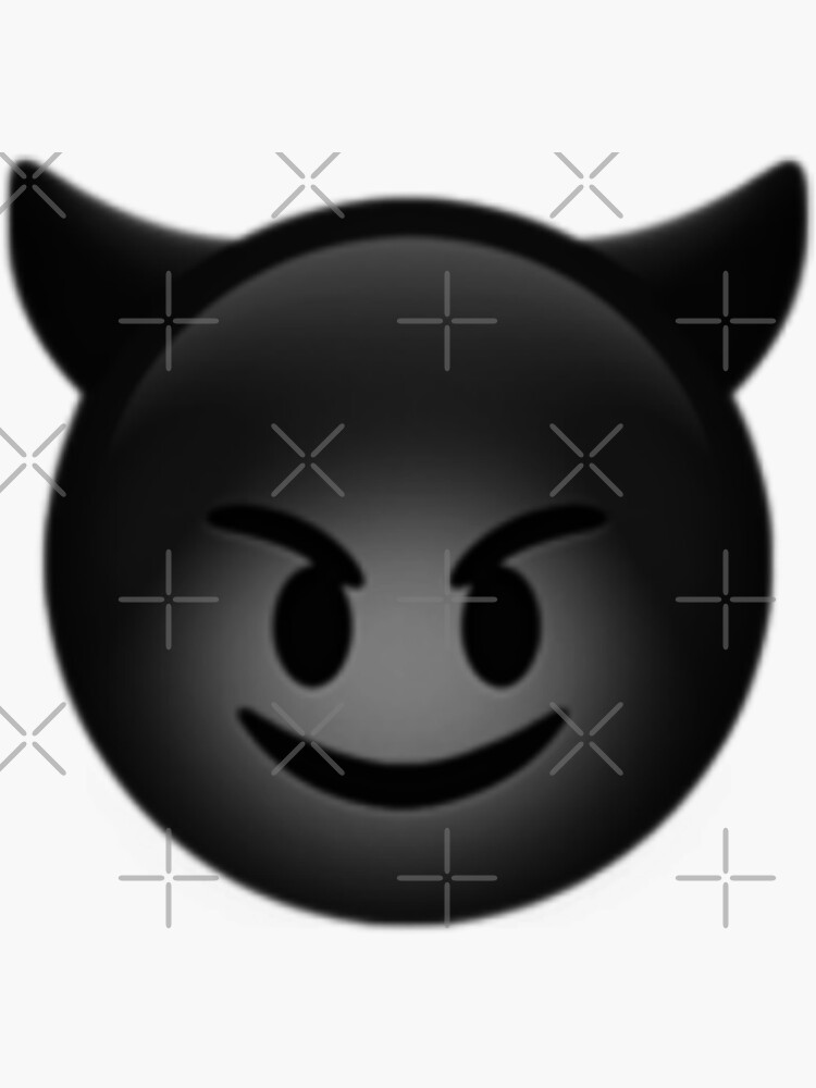 "Black Devil Emoji on Red" Sticker for Sale by princess-ang-m | Redbubble