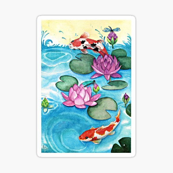 "Jumping Koi Fish" Sticker for Sale by EverIris | Redbubble