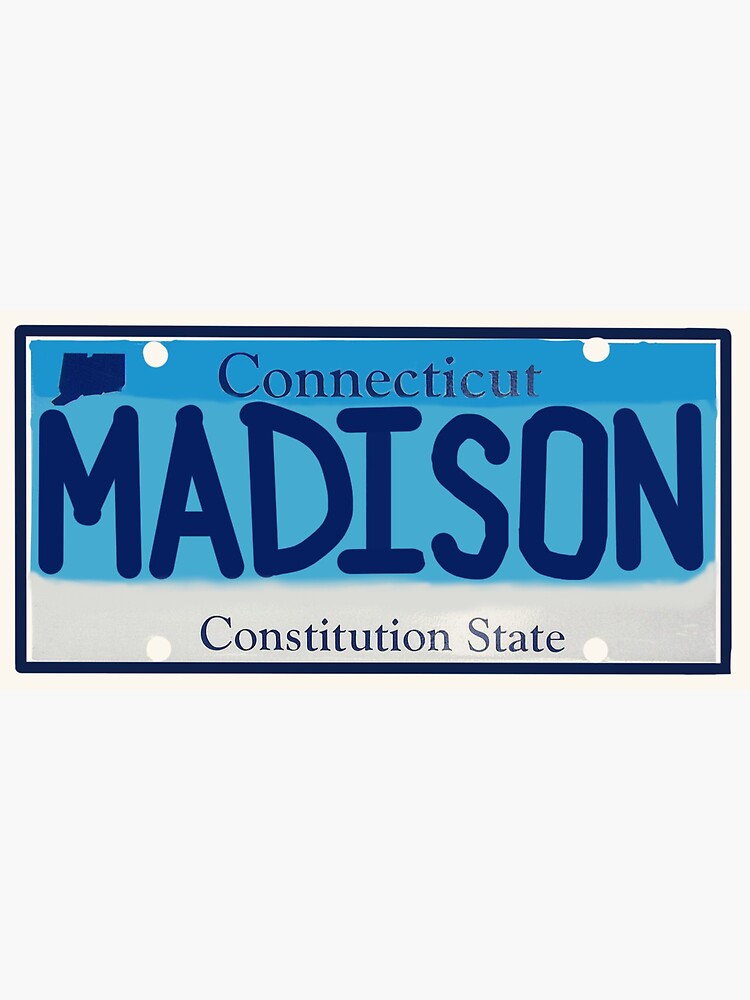 "Madison, CT License Plate" Sticker for Sale by jeddowler | Redbubble