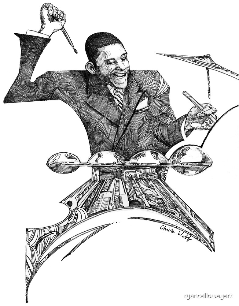 "Swing Jazz Drummer, Chick Webb" by ryancallowayart | Redbubble