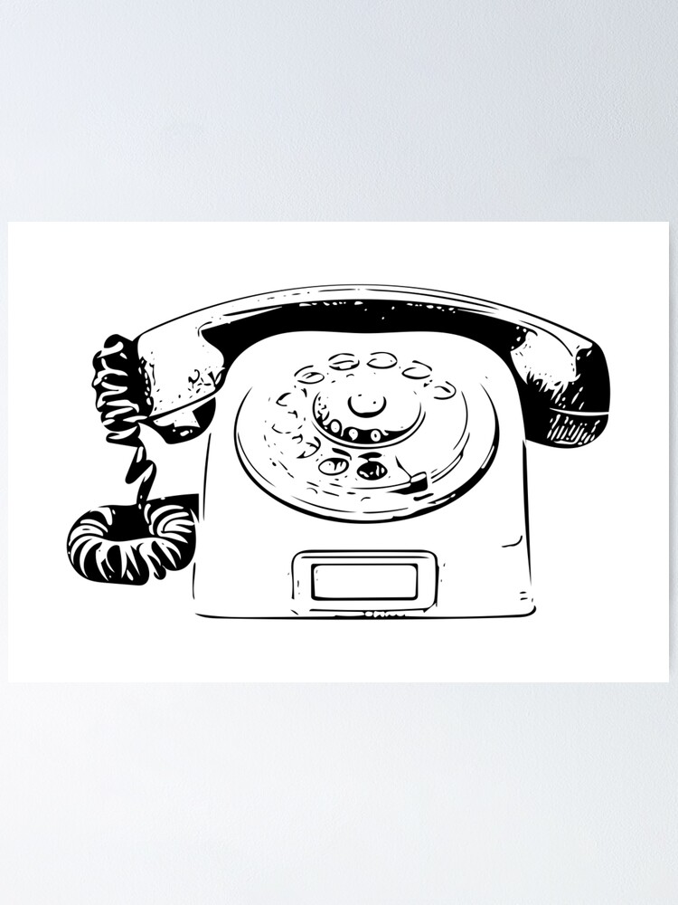 "Retro Rotary Phone - Dumb Phone" Poster for Sale by liiwii | Redbubble