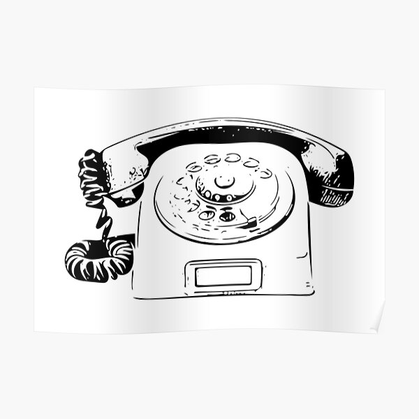 "Retro Rotary Phone - Dumb Phone" Poster for Sale by liiwii | Redbubble