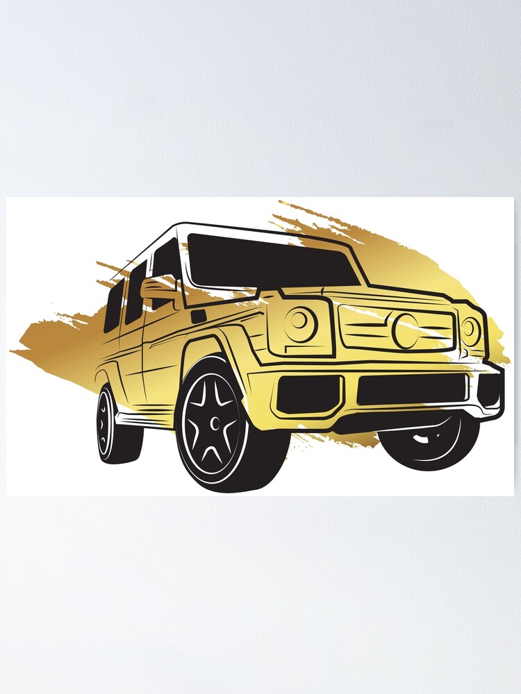 "Gold Mercedes G63" Poster for Sale by mamox7 | Redbubble