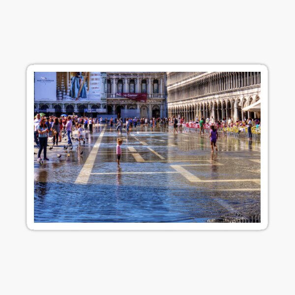 "Paddling in Piazza San Marco" Sticker for Sale by tomg | Redbubble