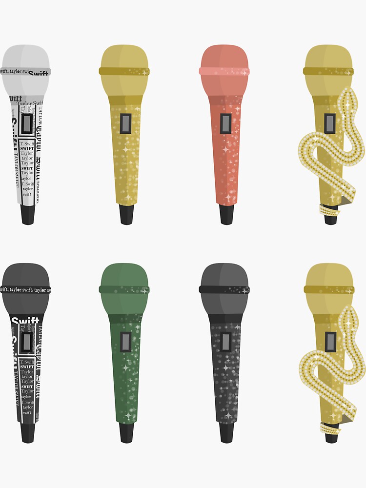 "Microphones" Sticker for Sale by teatimetay13 | Redbubble