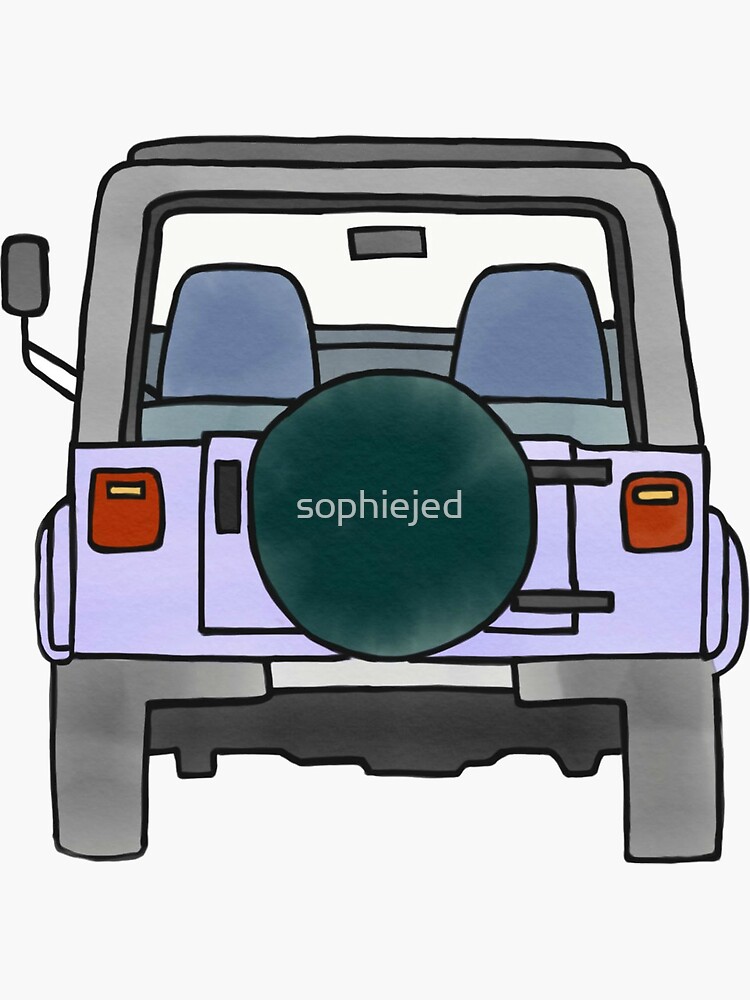 "Purple Jeep Back" Sticker for Sale by sophiejed | Redbubble