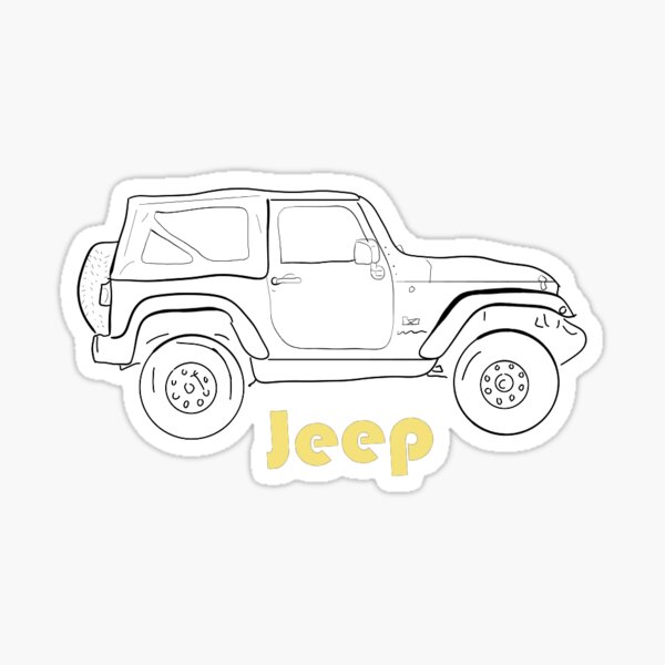 "jeep wrangler outline" Sticker by margolunet | Redbubble