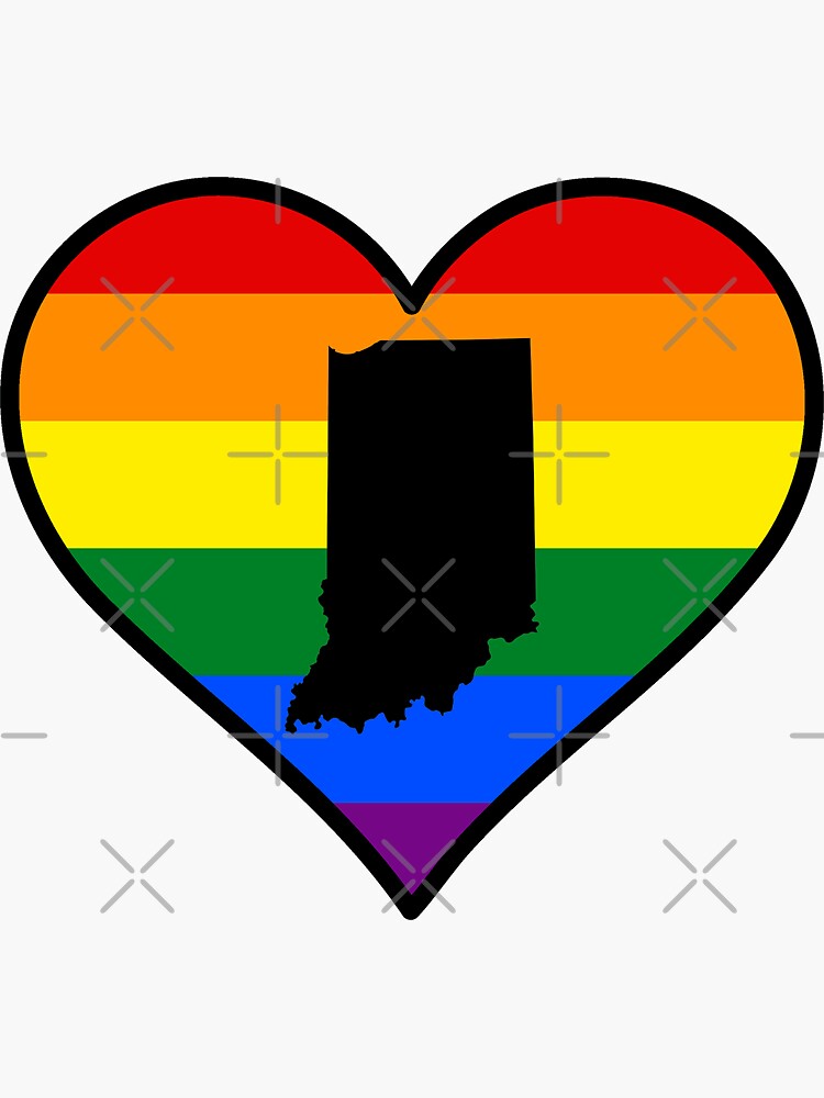 "Indiana Gay Pride Heart" Sticker for Sale by fearcity | Redbubble