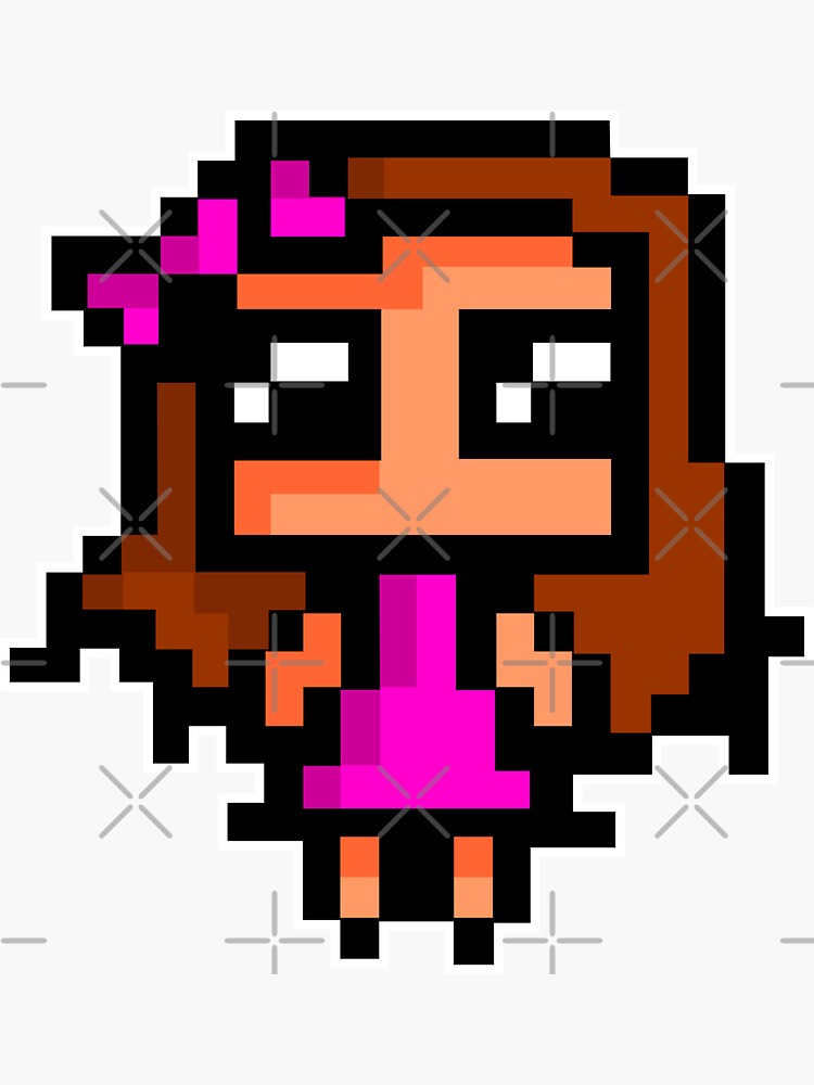 "girl pixel art kawaii cute" Sticker for Sale by lefad | Redbubble