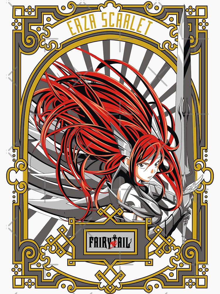 "Erza Scarlet" Sticker for Sale by mounta | Redbubble