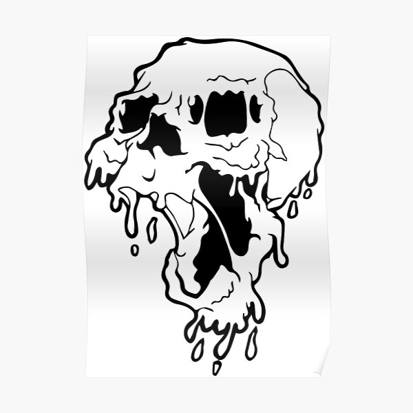"Melting Skeleton" Poster by shaylikipnis | Redbubble