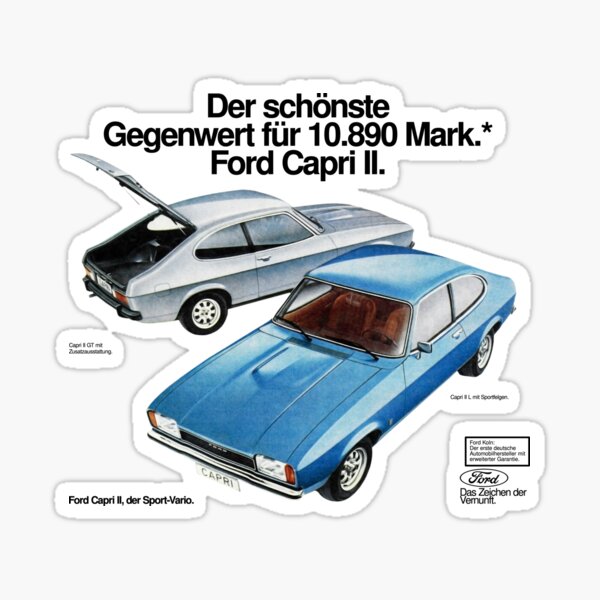 "FORD CAPRI" Sticker by ThrowbackMotors | Redbubble