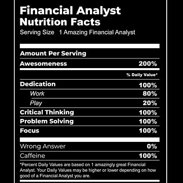 "Funny Financial Analyst T-shirt (Nutrition Facts Parody Meme)" Classic ...