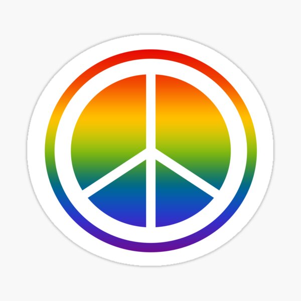 "Rainbow Peace Sign" Sticker by JamesQuentin | Redbubble