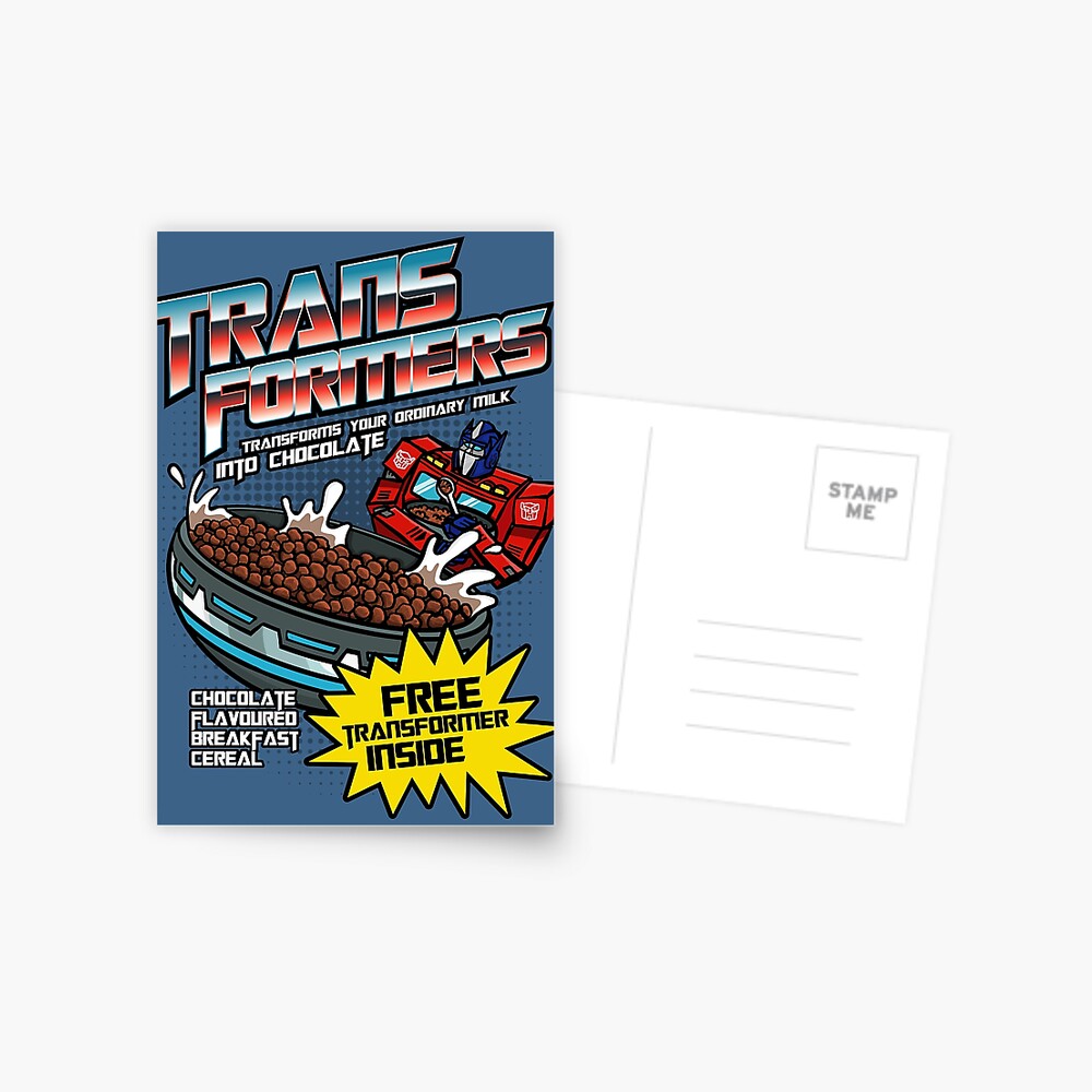 "Transformers Chocolate Cereal" Postcard for Sale by Adam1991 | Redbubble