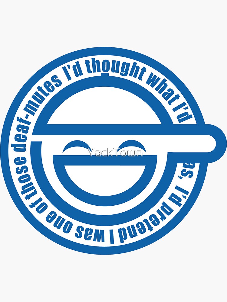 The Laughing Man Ghost In The Shell Stand Alone Complex Sticker For Sale By Yacktown Redbubble 