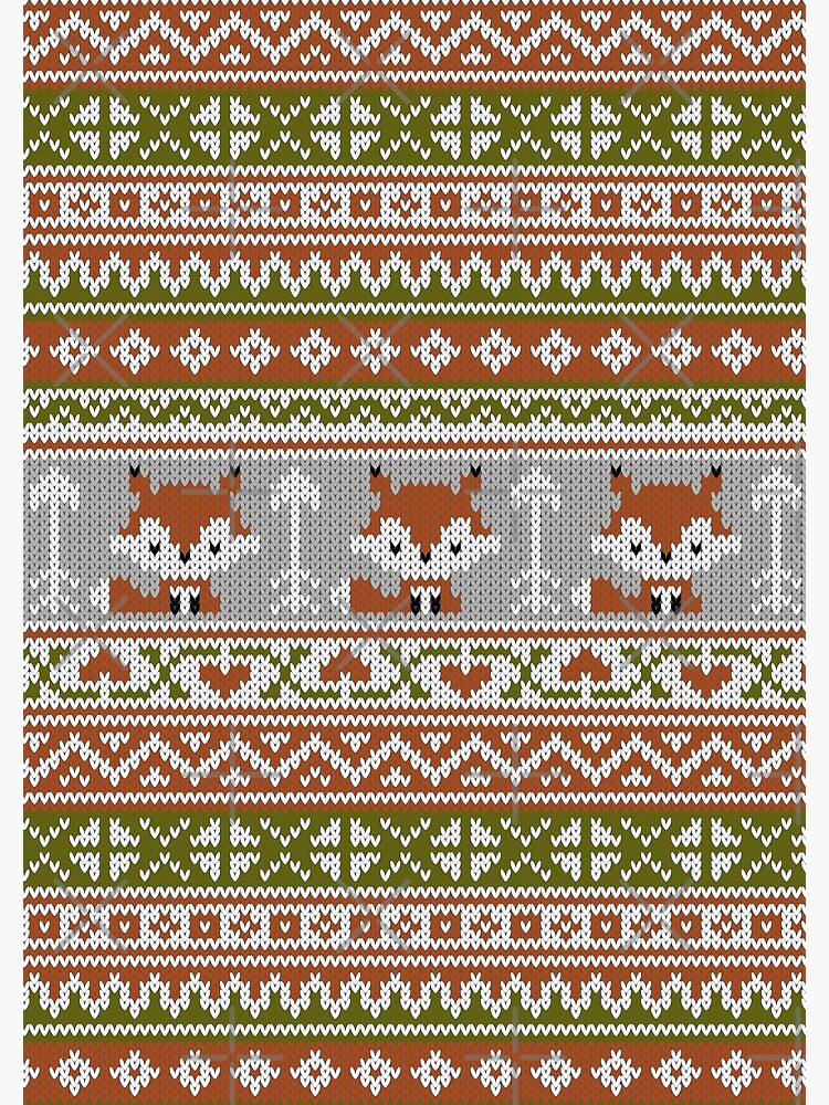 Cuaderno de espiral «Fair Isle Fox - Green» de miavaldez | Redbubble