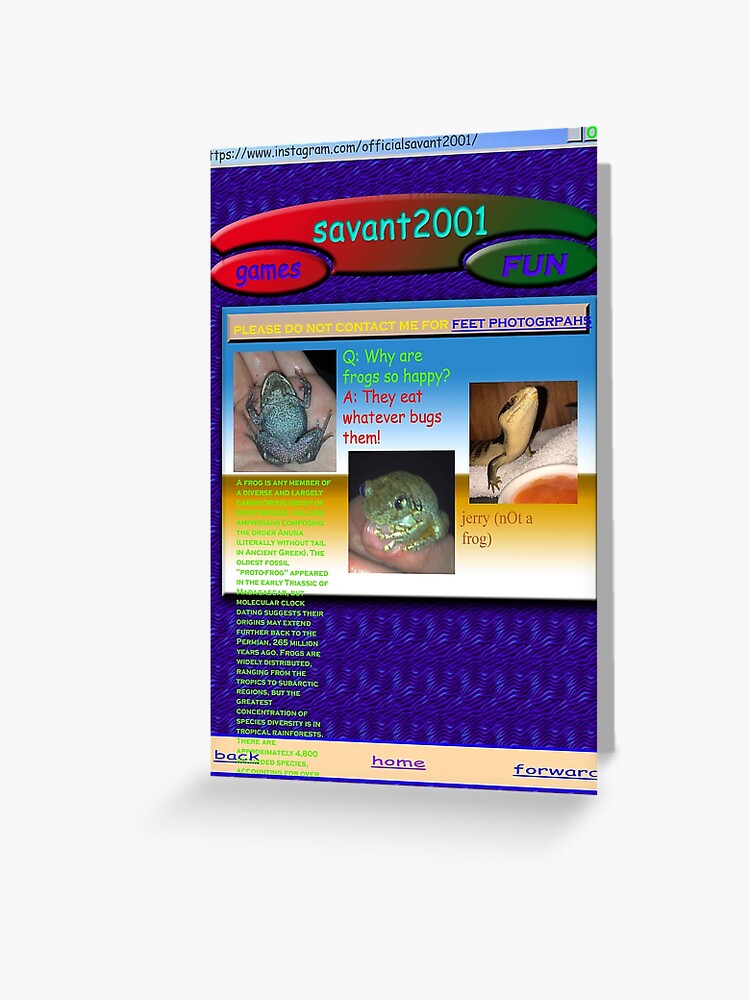 "Officalsavant2001 early 2000s website bad graphic design " Greeting ...